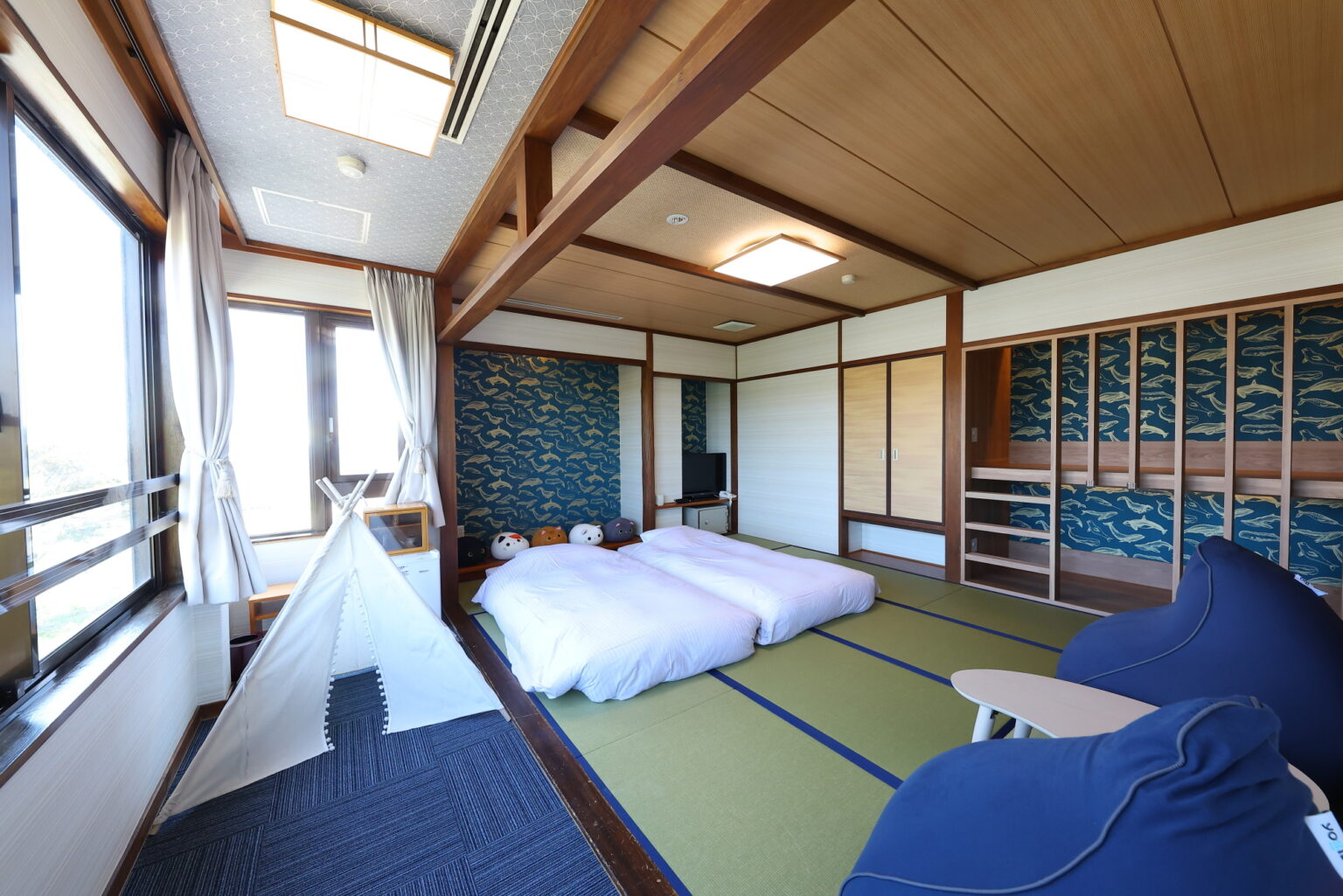 わくわく押入れ2段ベット！ヨギボー付キッズルームOPEN！ | お知らせ | 三重県 伊勢志摩・鳥羽・相差の旅館 リゾートヒルズ豊浜蒼空の風